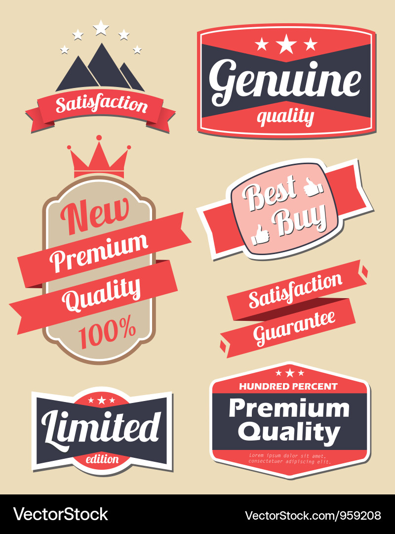 Vintage Label Set - Retro & Elegant Royalty Free Vector