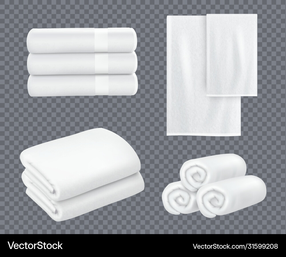 White towel hotel bathroom hygiene textile Vector Image