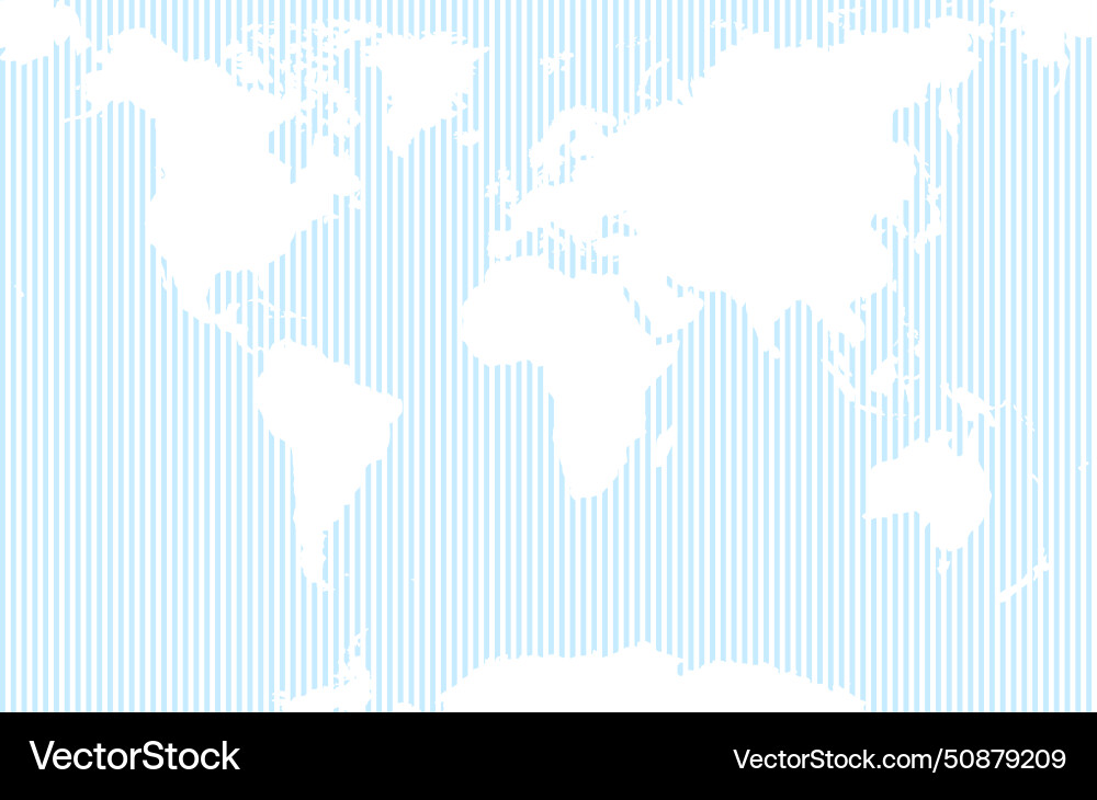Blue and white world map with a vertical stripes Vector Image