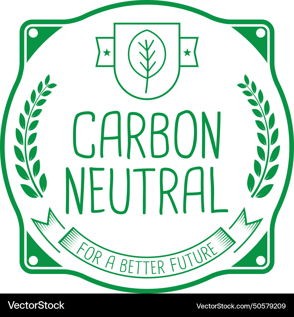 Carbon neutral badge Royalty Free Vector Image