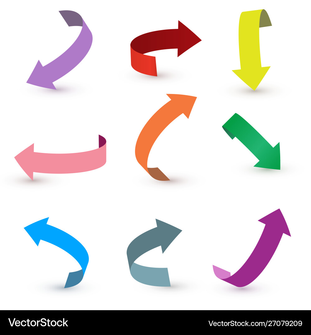 Colorful ribbon arrow set stickerst various Vector Image