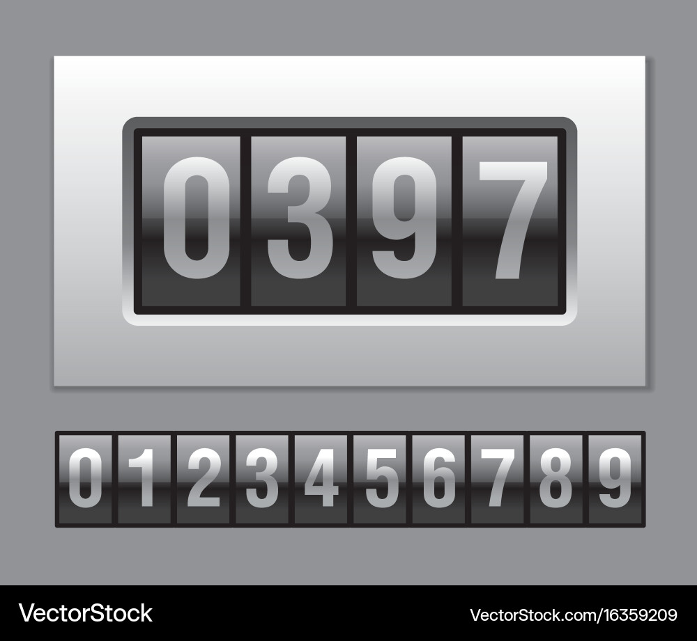 Counter display with numbers Royalty Free Vector Image
