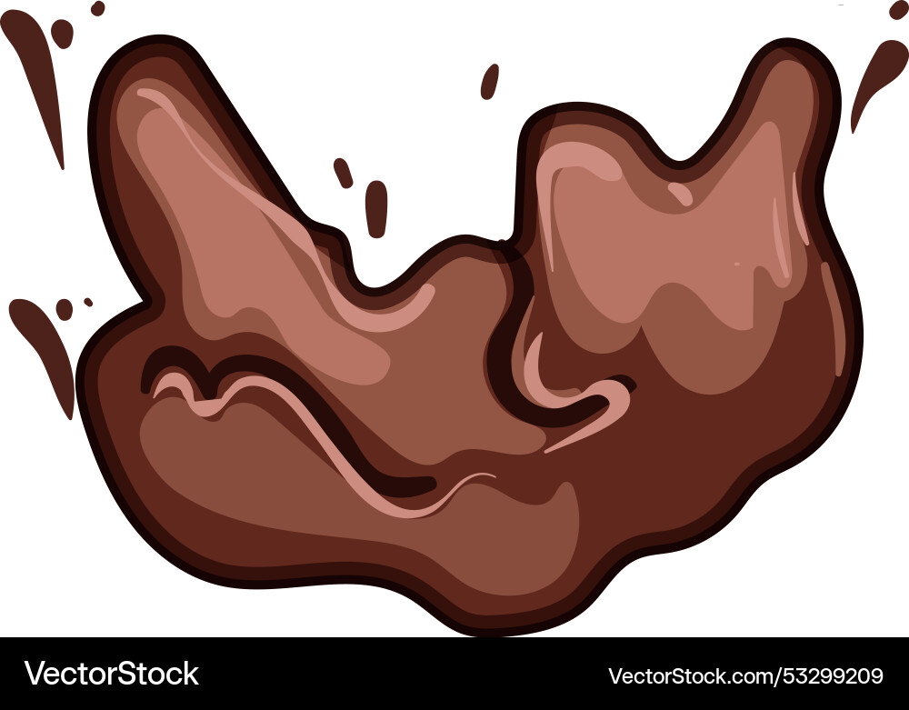Decadent chocolate splash cartoon Royalty Free Vector Image