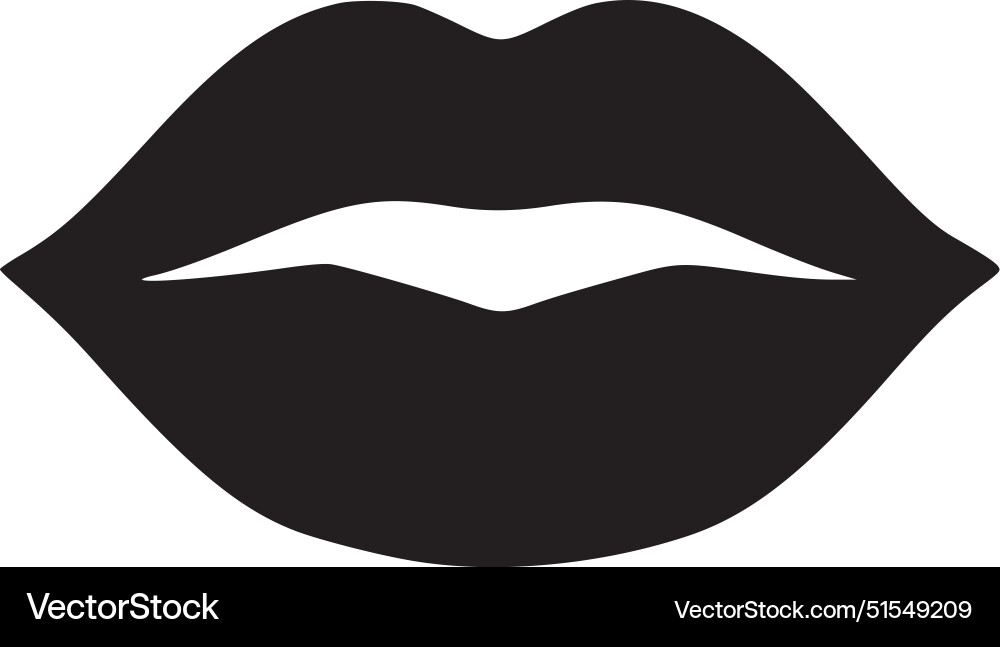 Lips - black and white isolated icon Royalty Free Vector