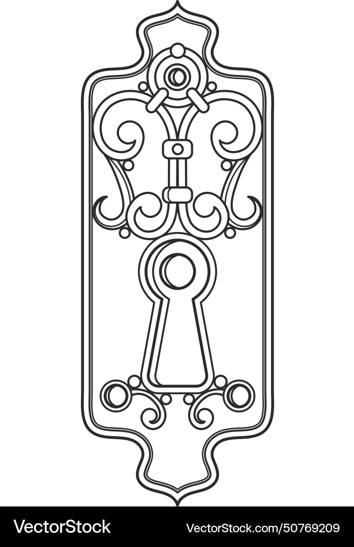 Medieval keyhole ornate vintage safety lock Vector Image