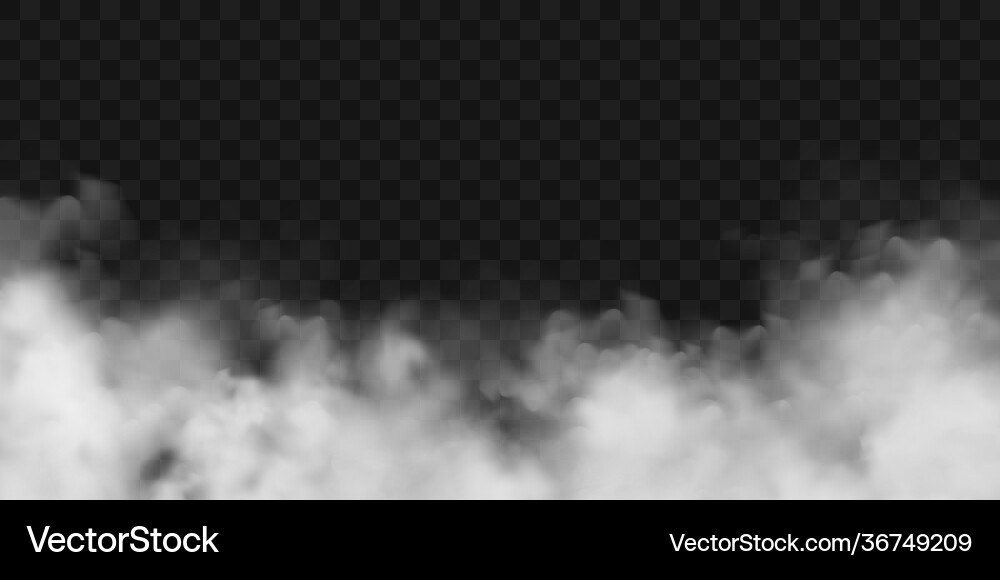 Realistic fog mist effect smoke on dark Royalty Free Vector