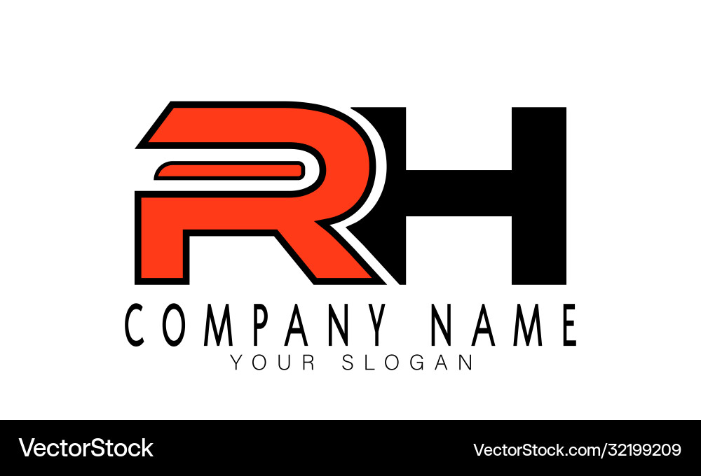RH Initial Logo Royalty Free Vector Image - VectorStock