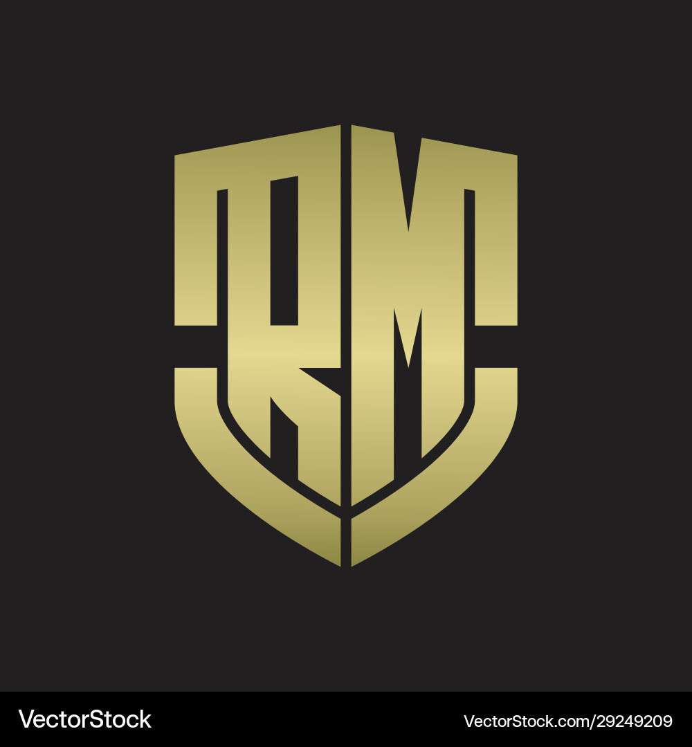 RM Monogram Shield Logo Royalty Free Vector Image