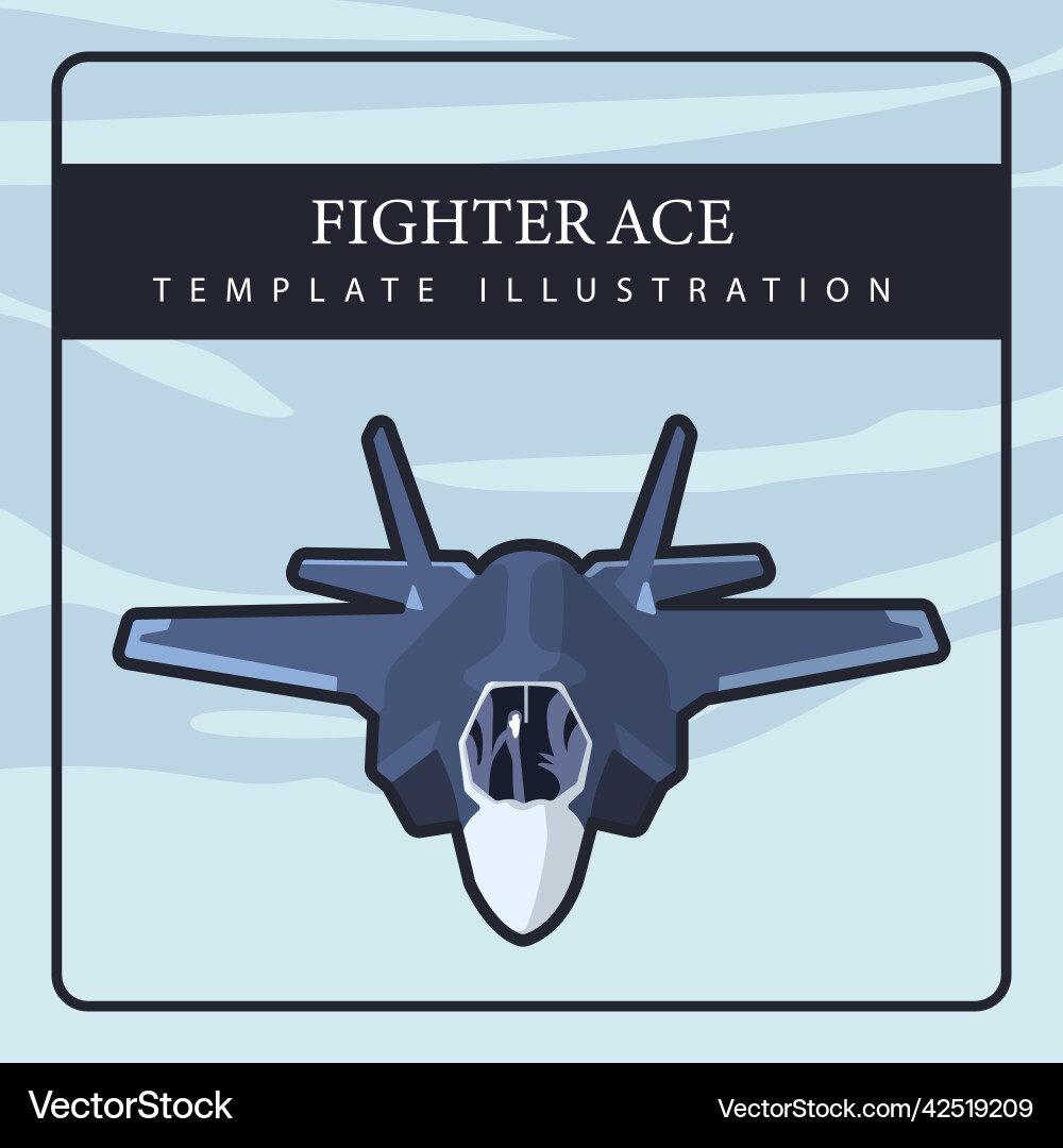 Template fighter ace Royalty Free Vector Image