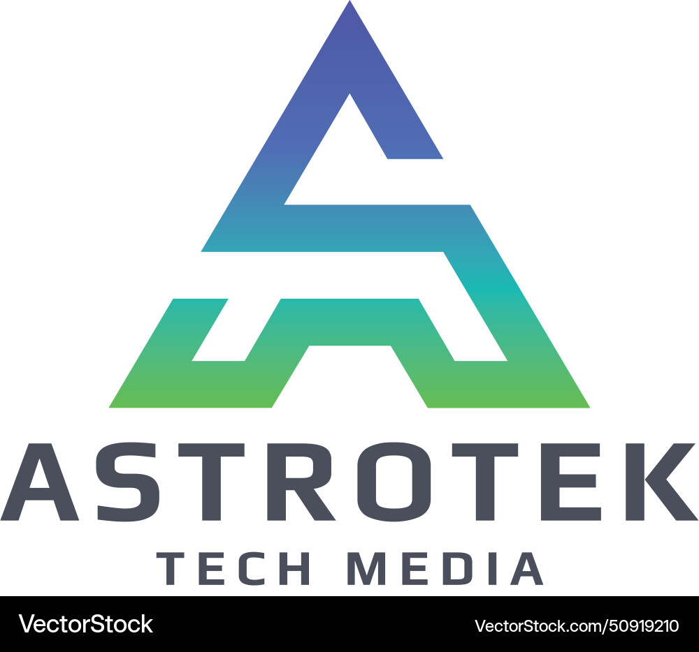 Astrotek letter a logo Royalty Free Vector Image
