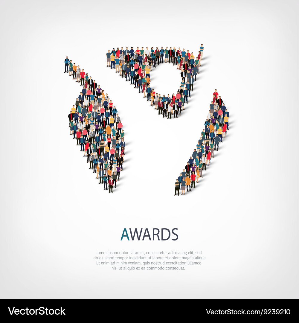 Awards people sign 3d Royalty Free Vector Image