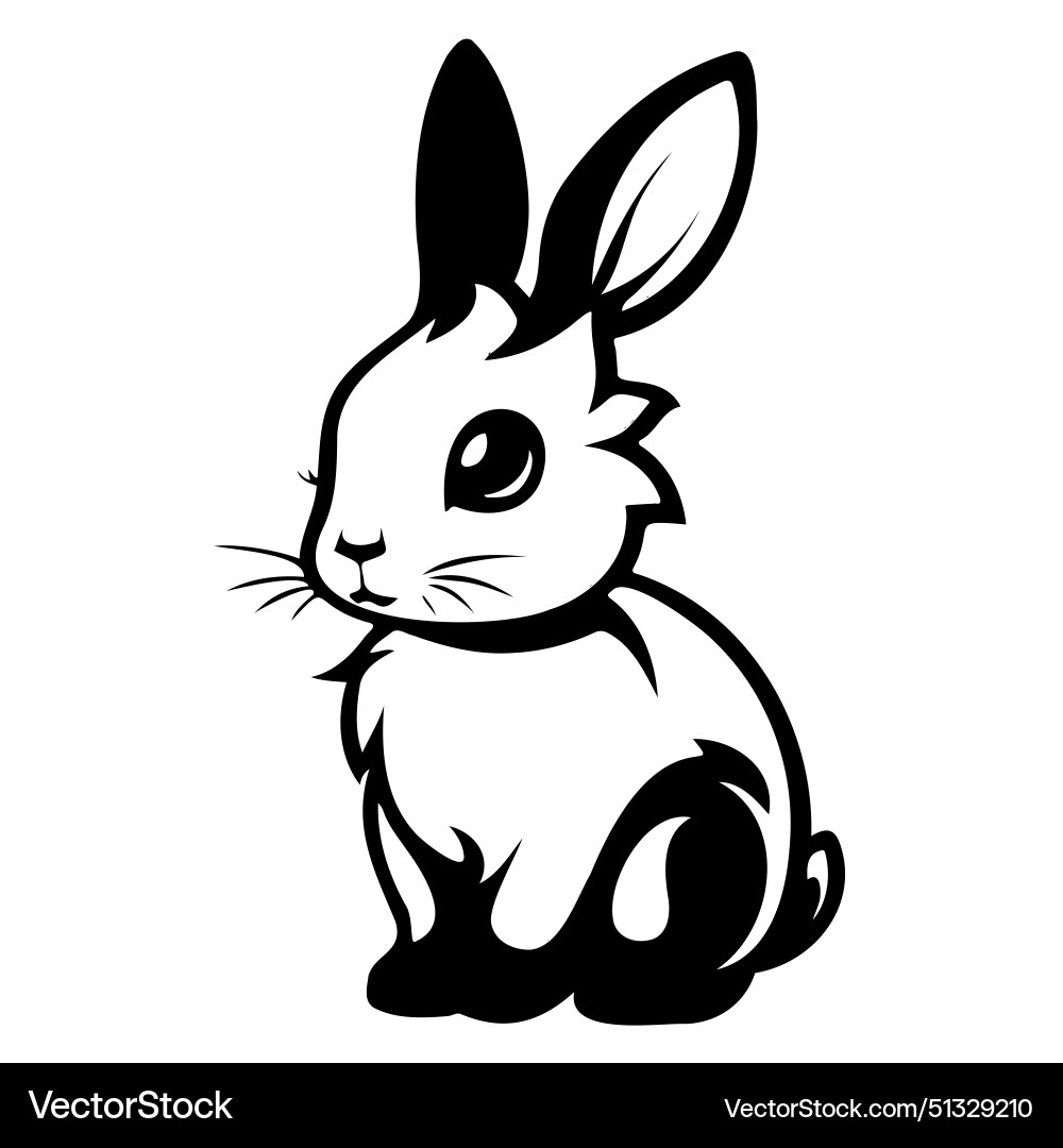 Cartoon rabbit drawing with happy expression Vector Image