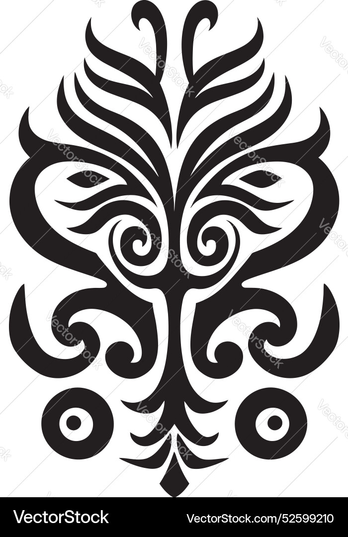 Cultural canvas dayak pattern logo Royalty Free Vector Image