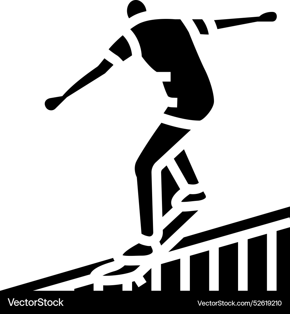 Grind skateboard sport glyph icon Royalty Free Vector Image