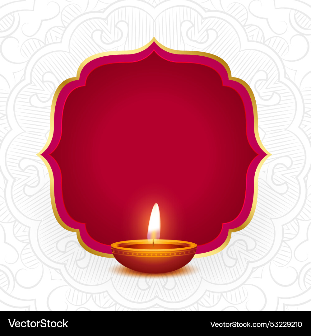 Happy diwali festive background realistic diya Vector Image
