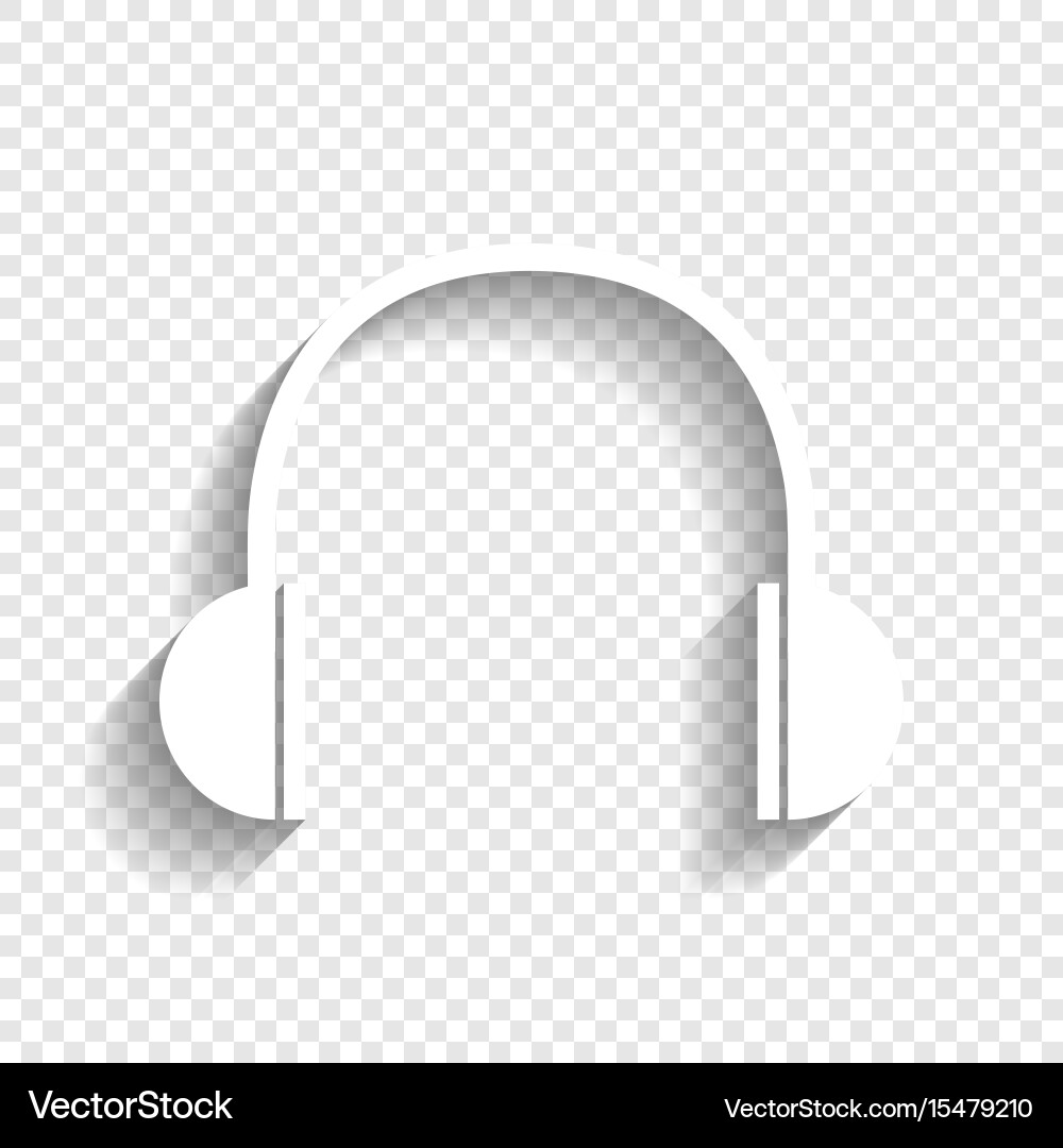 Headphones sign white icon Royalty Free Vector Image