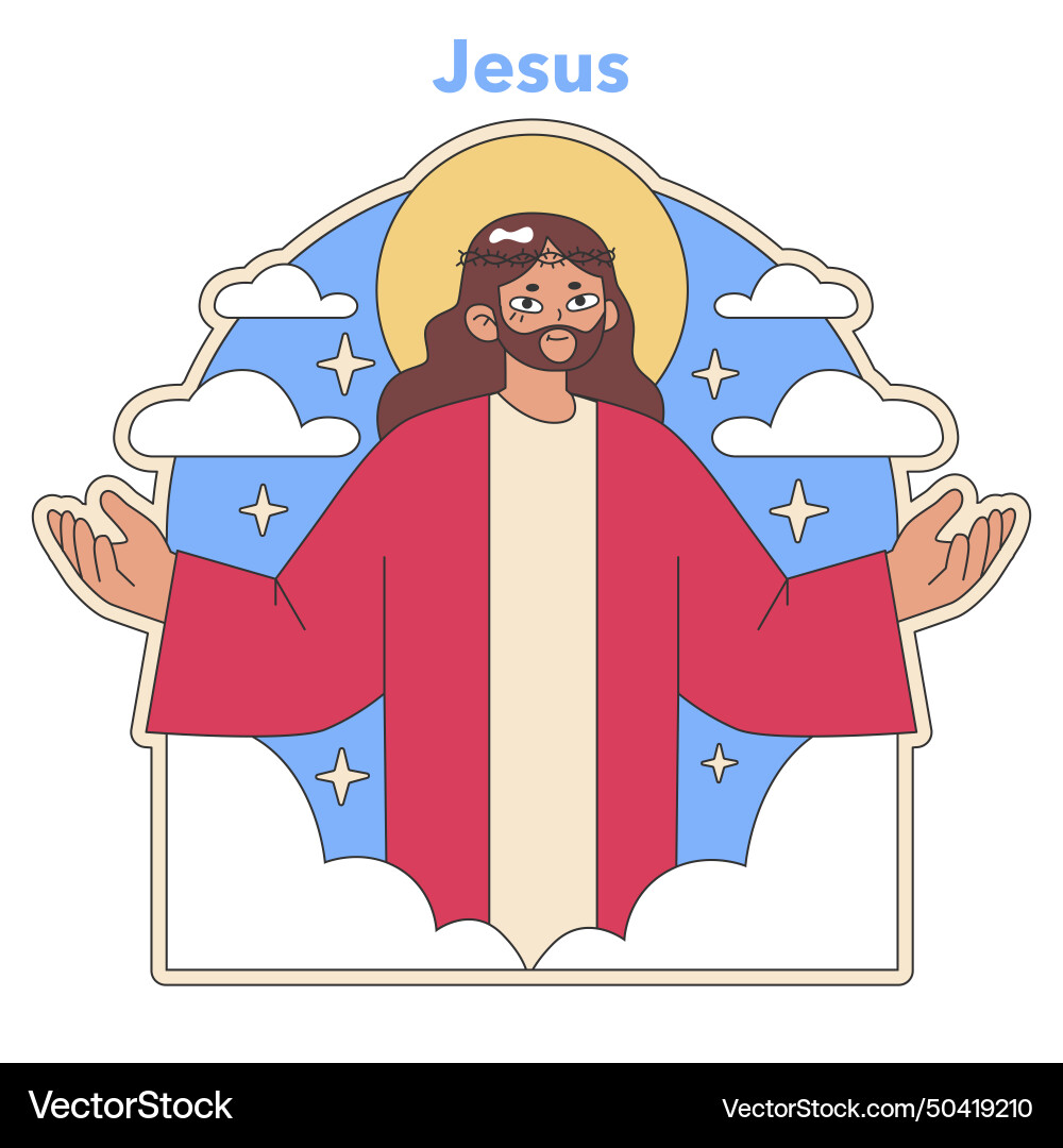 Jesus christ flat Royalty Free Vector Image - VectorStock