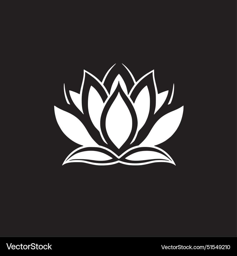 Lotus flower - black and white isolated icon Vector Image