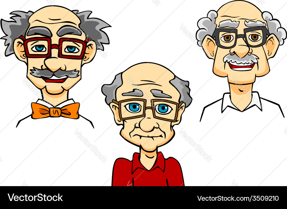 Senior men portraits collection Royalty Free Vector Image