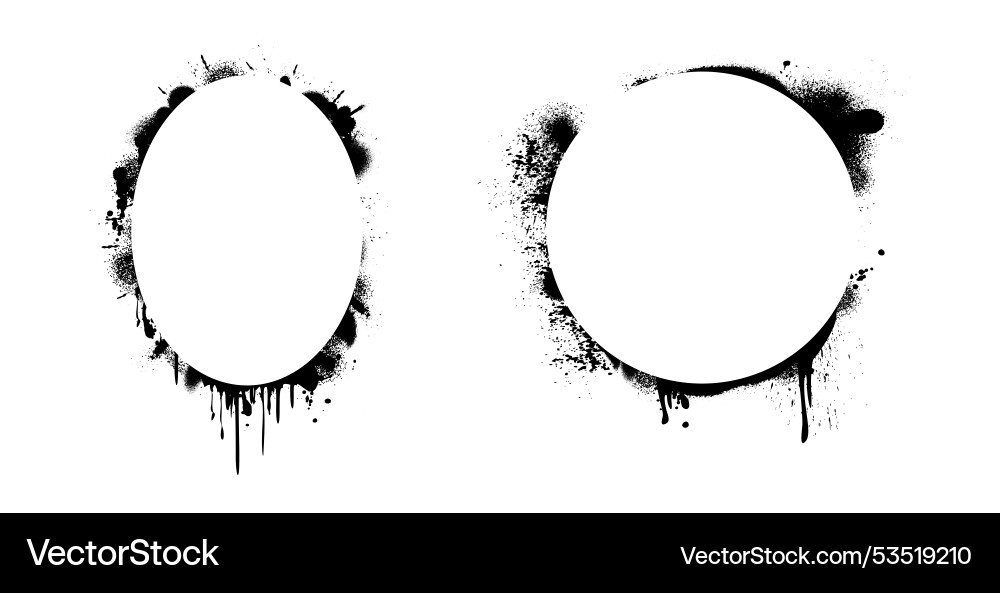 Spray frames with splatters grunge street art Vector Image