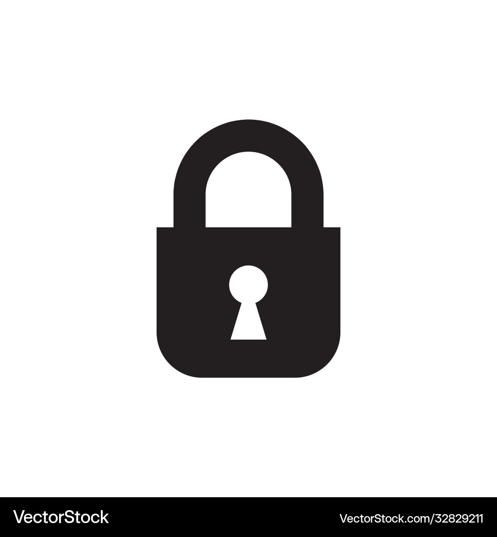 Black Lock Icon - Security Royalty Free Vector Image