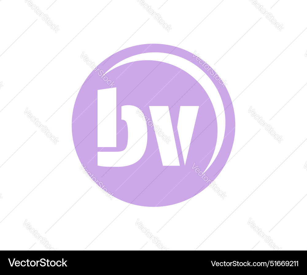 Bv sport emblem or team logotype ball logo Vector Image