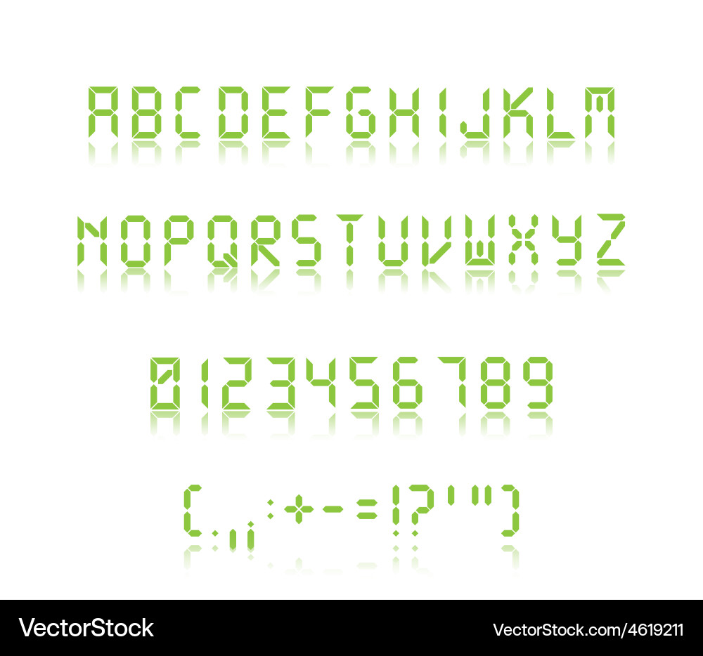 Digi font Royalty Free Vector Image - VectorStock