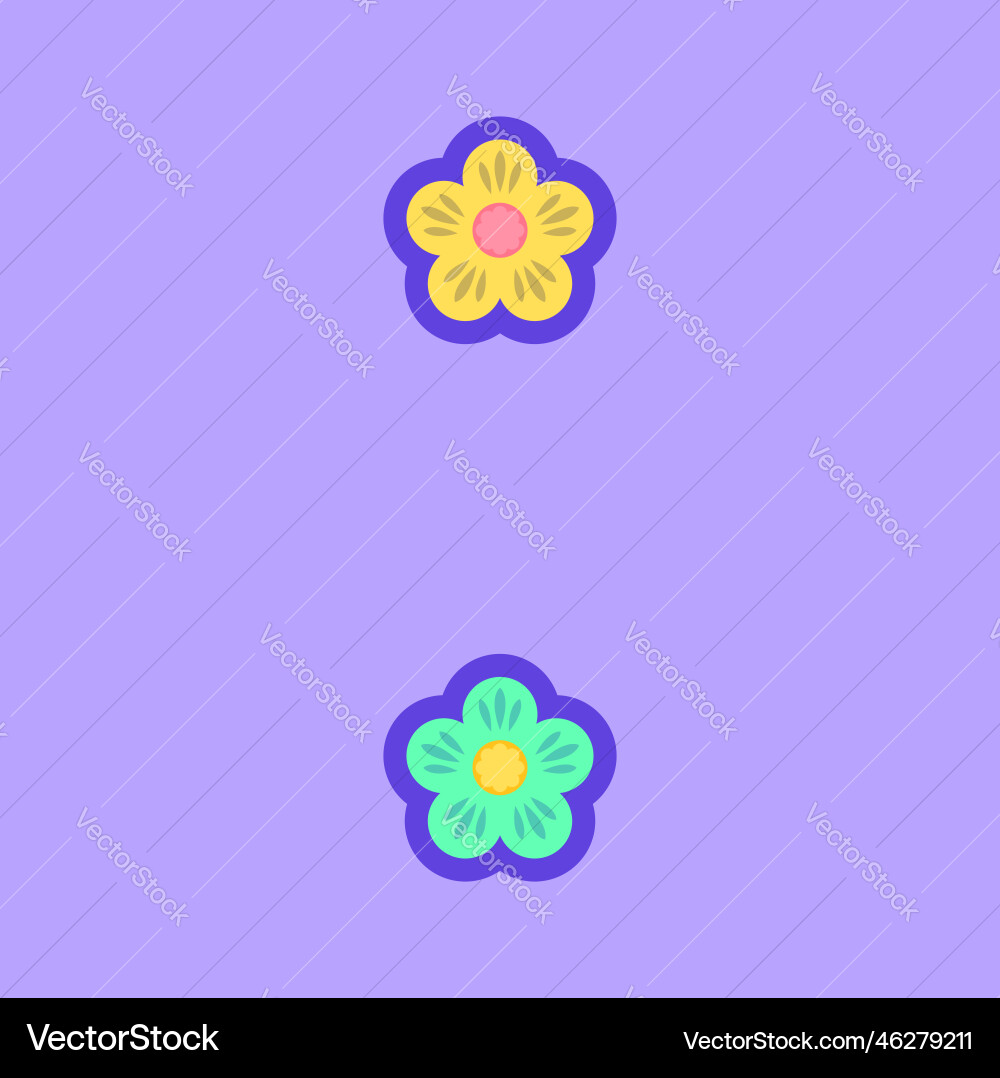Flowers alphabet font colon punctuation mark Vector Image