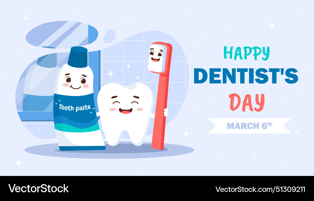 Happy dentists day poster Royalty Free Vector Image