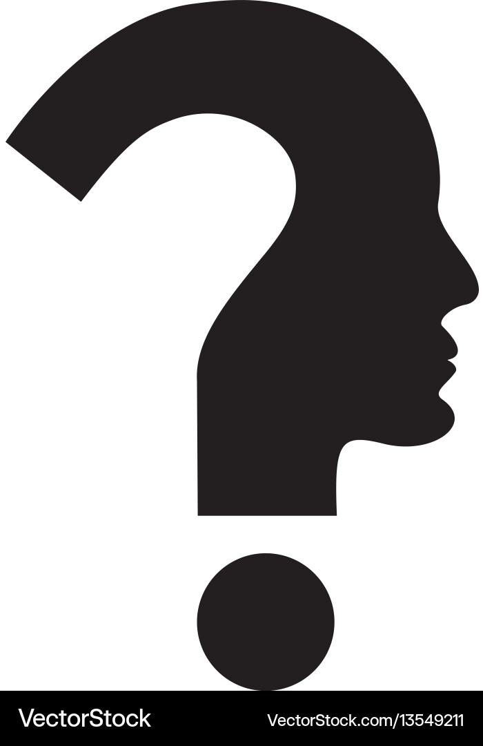 Human Head with Question Mark Symbol Royalty Free Vector