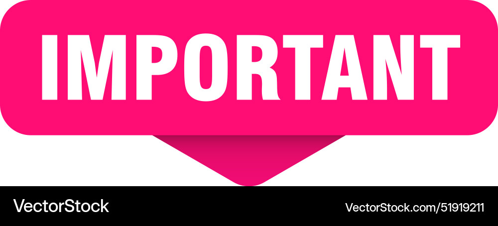 Important sticker important sign on transparent Vector Image