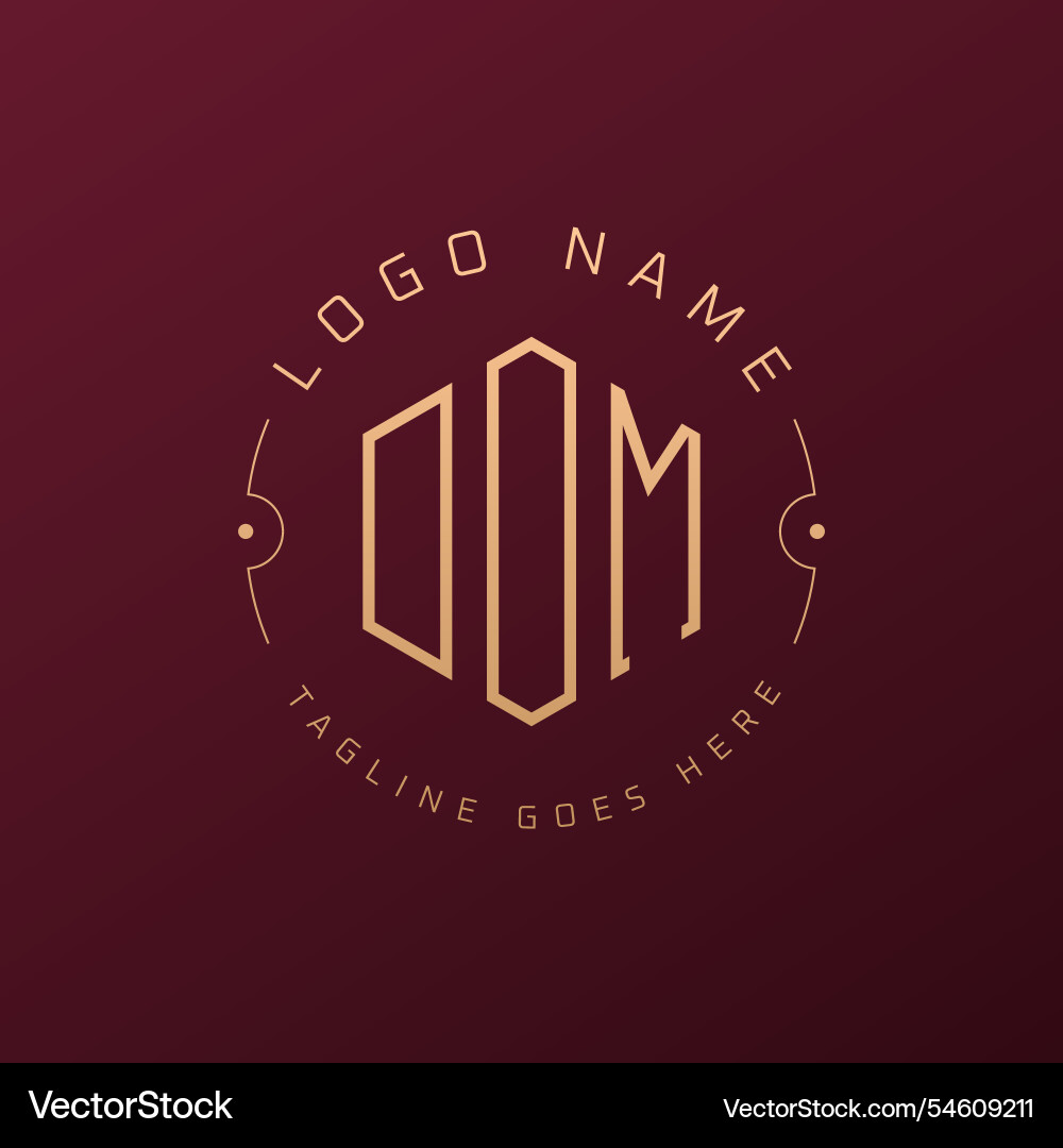 Luxury dom logo design elegant letter Royalty Free Vector