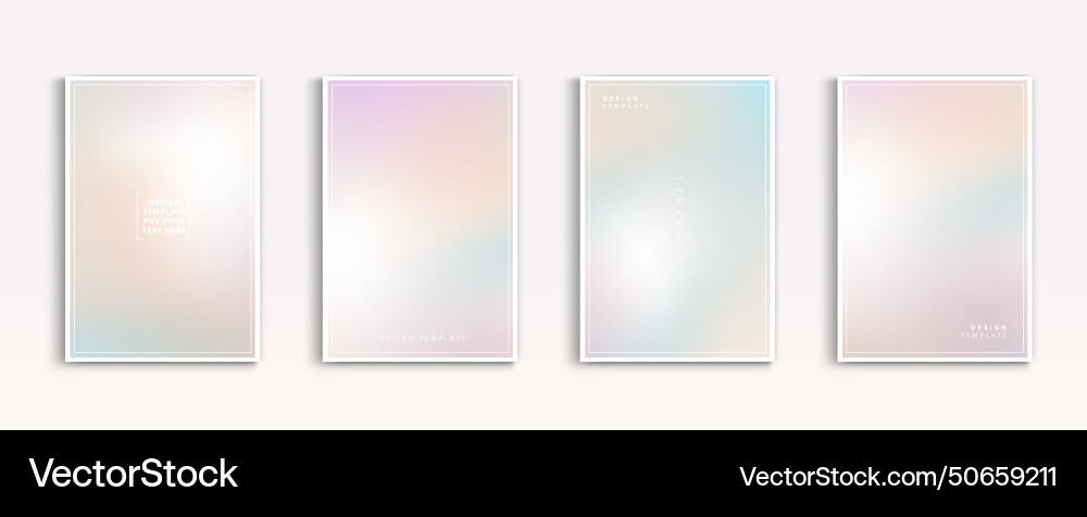 Pastel gradient backgrounds set soft tender Vector Image