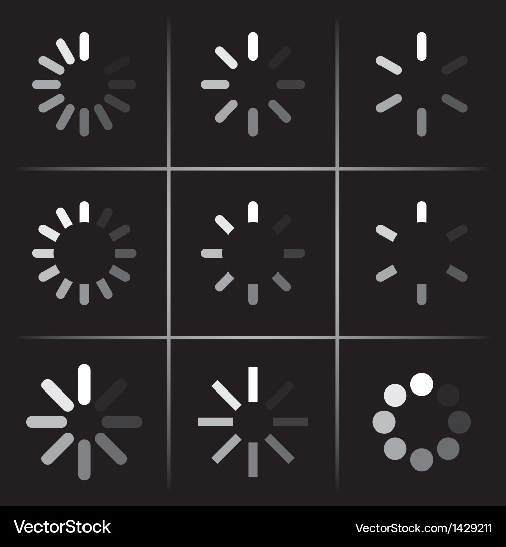 Progress indicators Royalty Free Vector Image - VectorStock