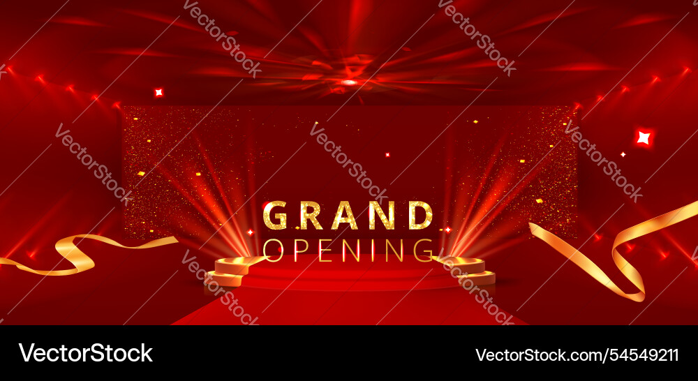 Red carpet podium for winner award background Vector Image