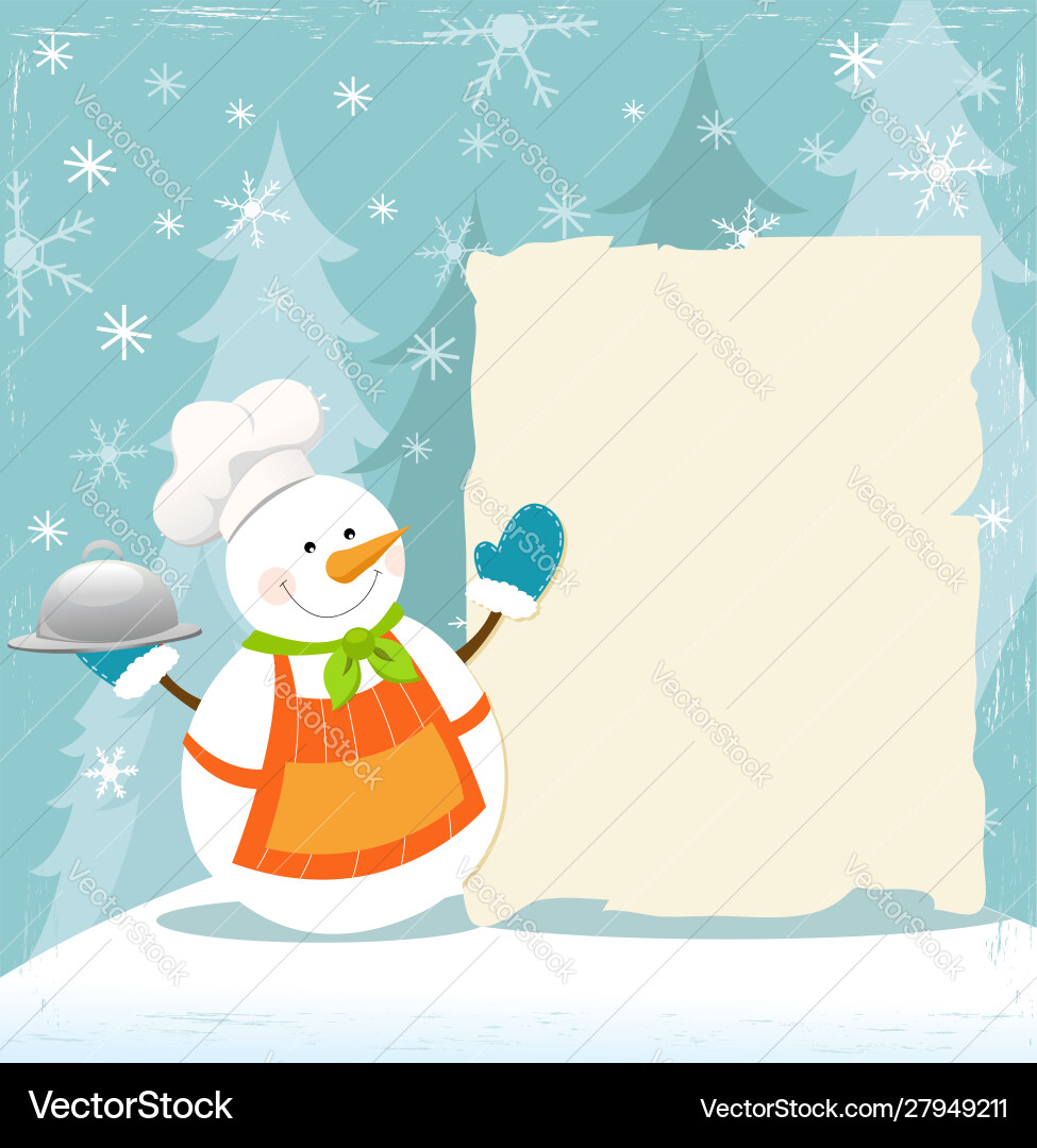 Snowmans winter recipe Royalty Free Vector Image