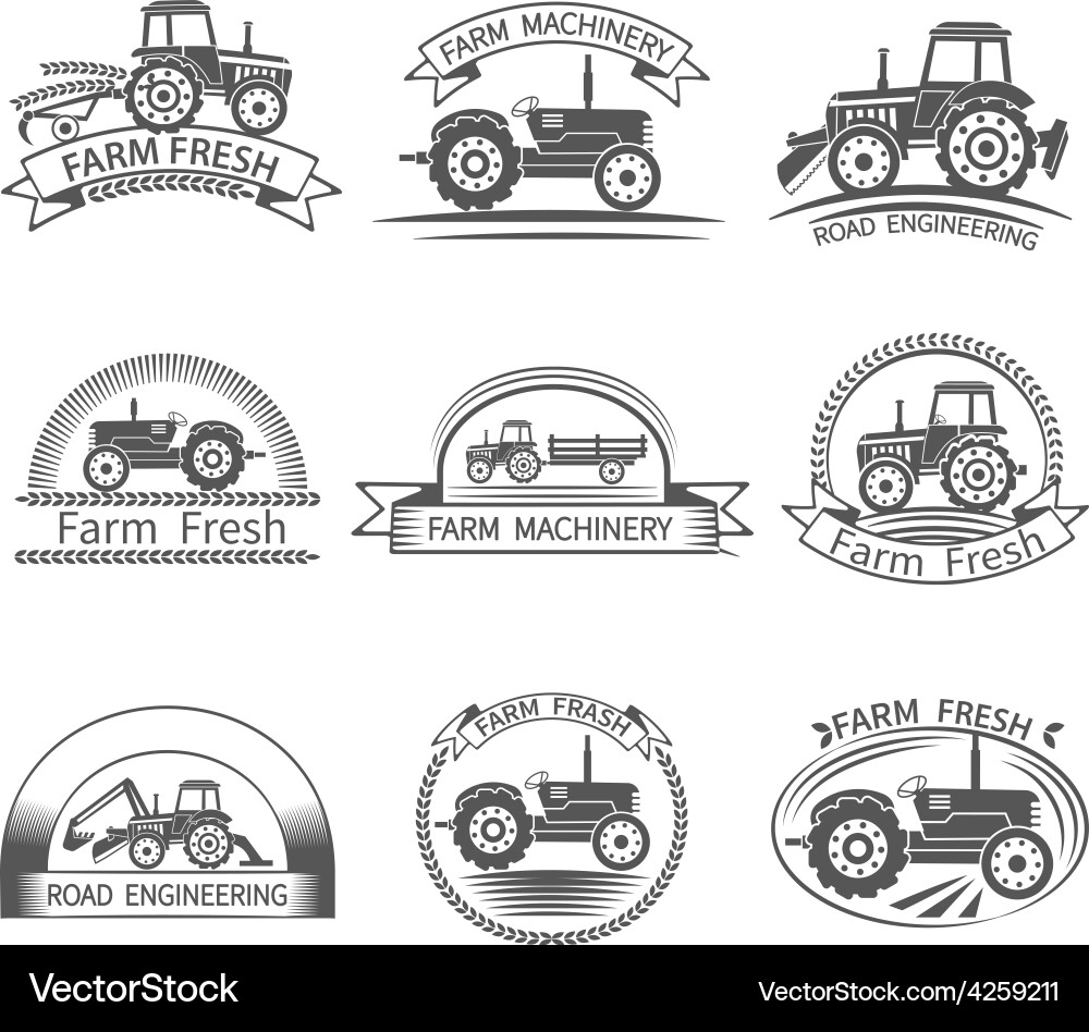 Tractor driver label Royalty Free Vector Image