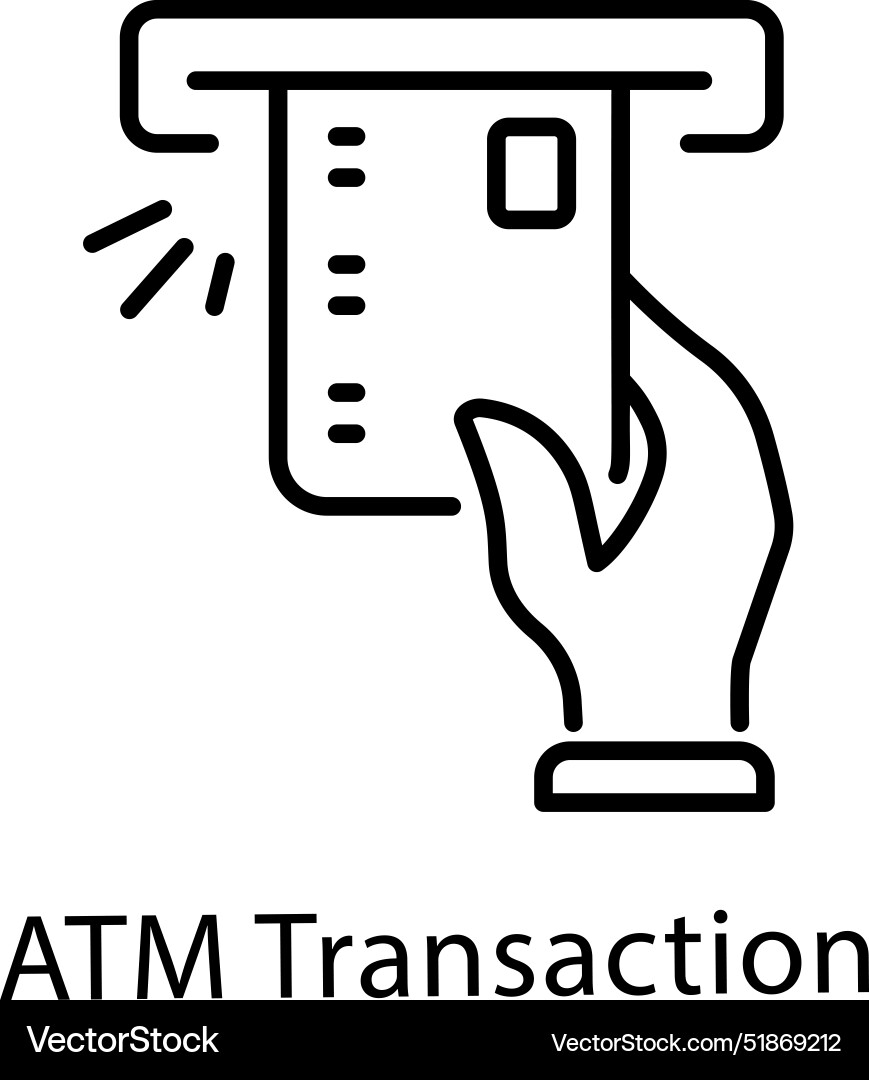 Atm transaction Royalty Free Vector Image - VectorStock