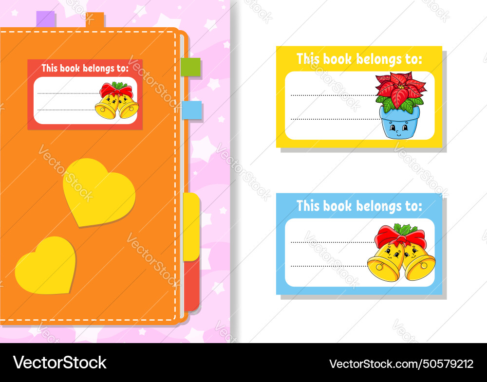 Book label stickers for kids the rectangular Vector Image
