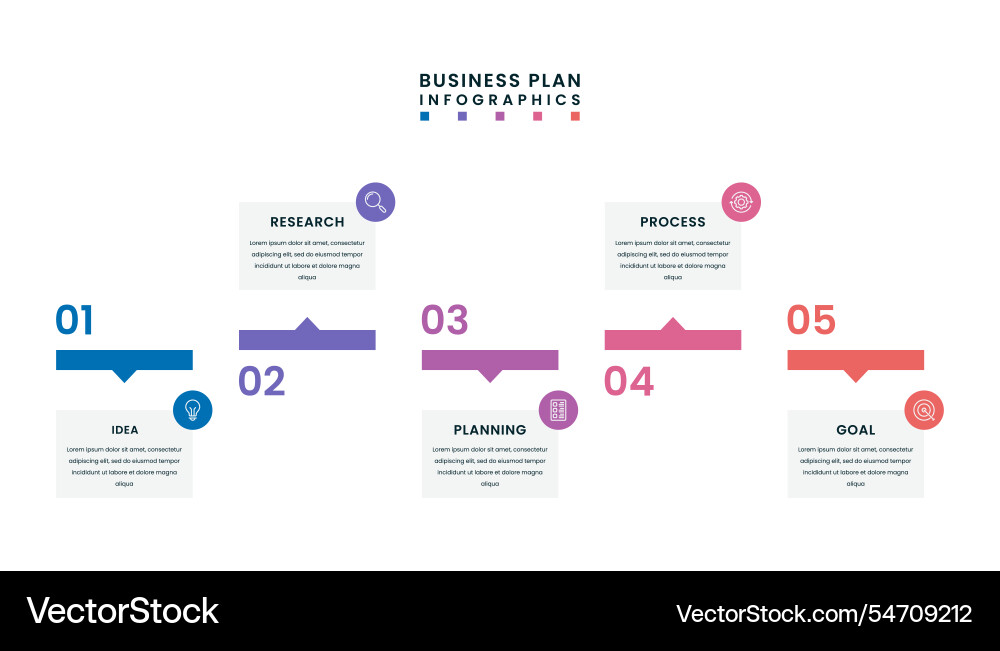 Business plan infographic template Royalty Free Vector Image