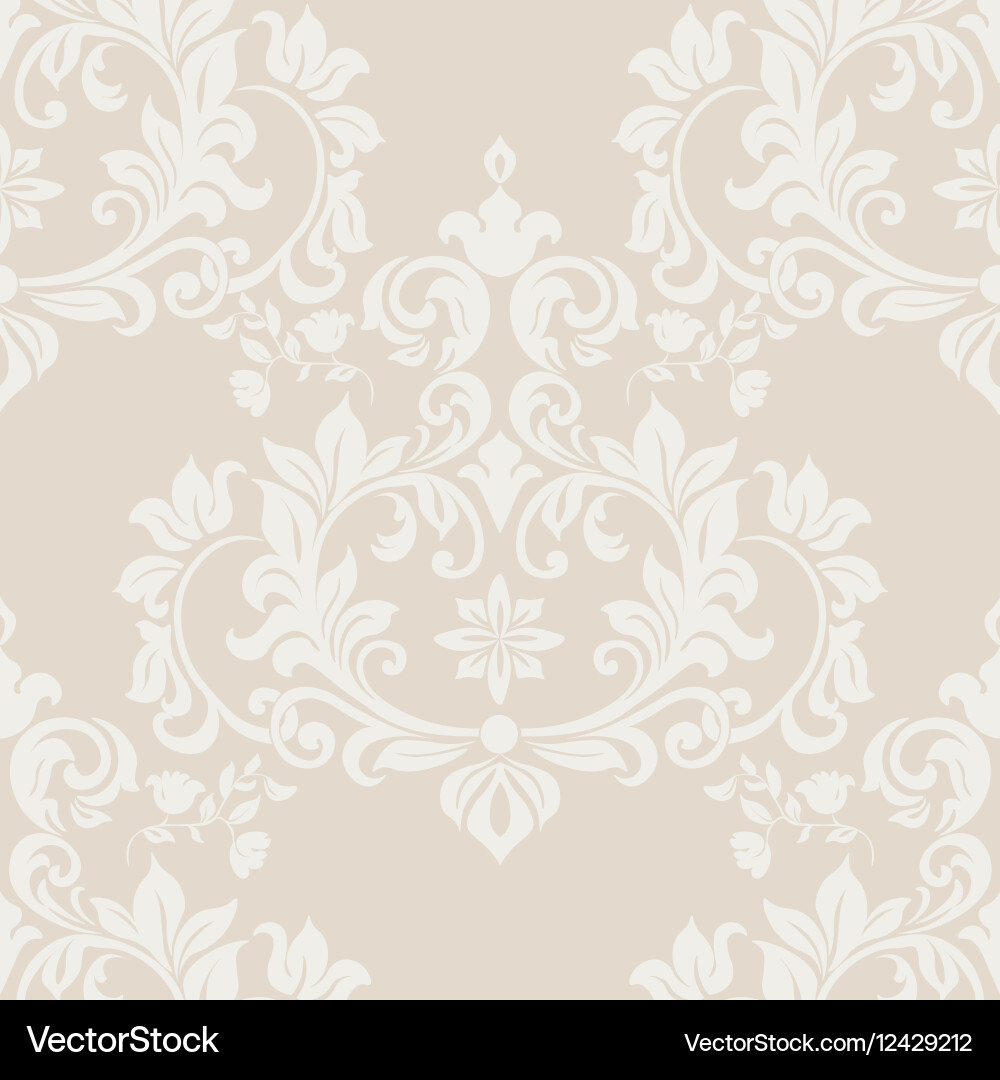 Floral damask pattern background Royalty Free Vector Image