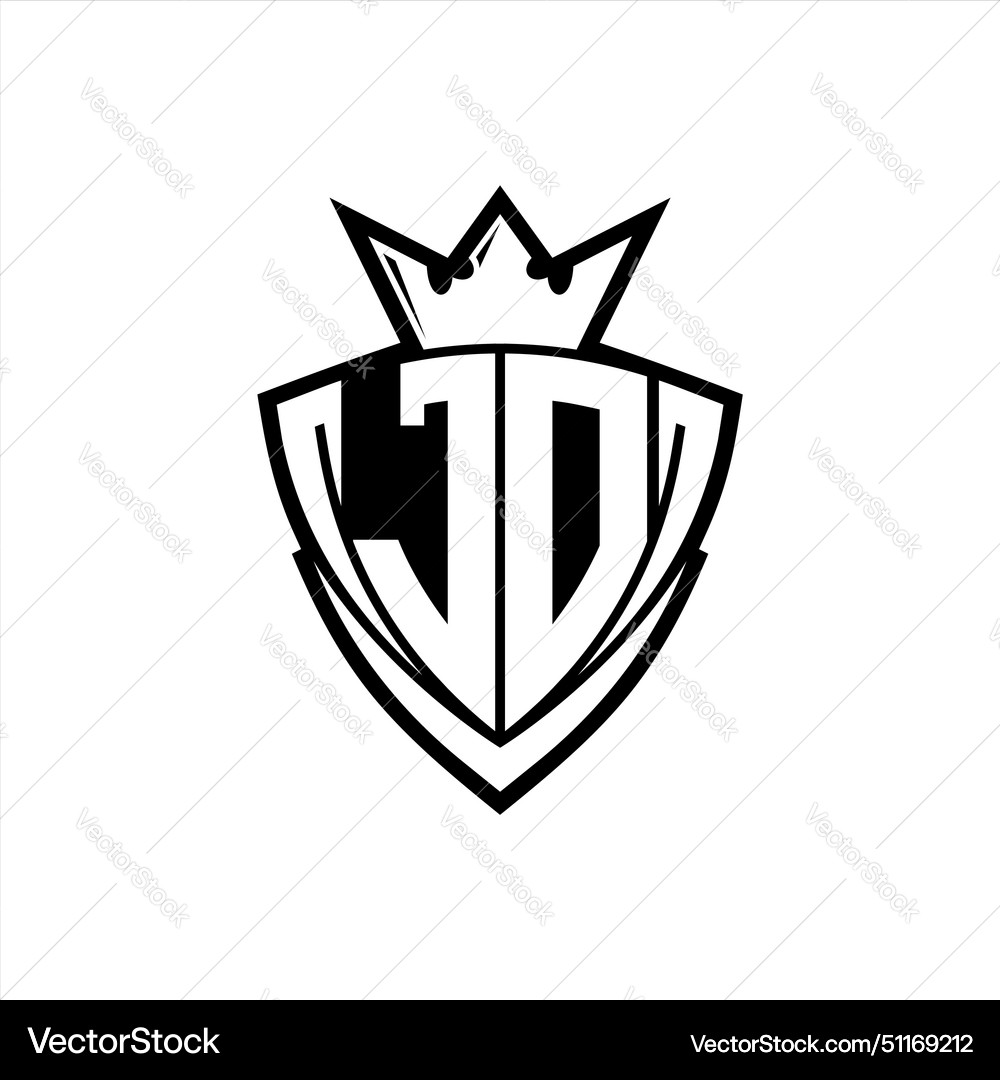Jd letter logo with sharp triangle shield shape Vector Image