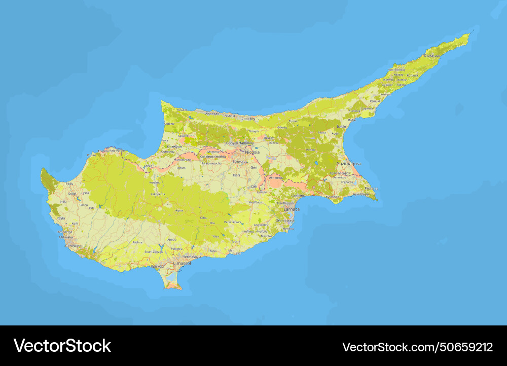 Map of cyprus Royalty Free Vector Image - VectorStock