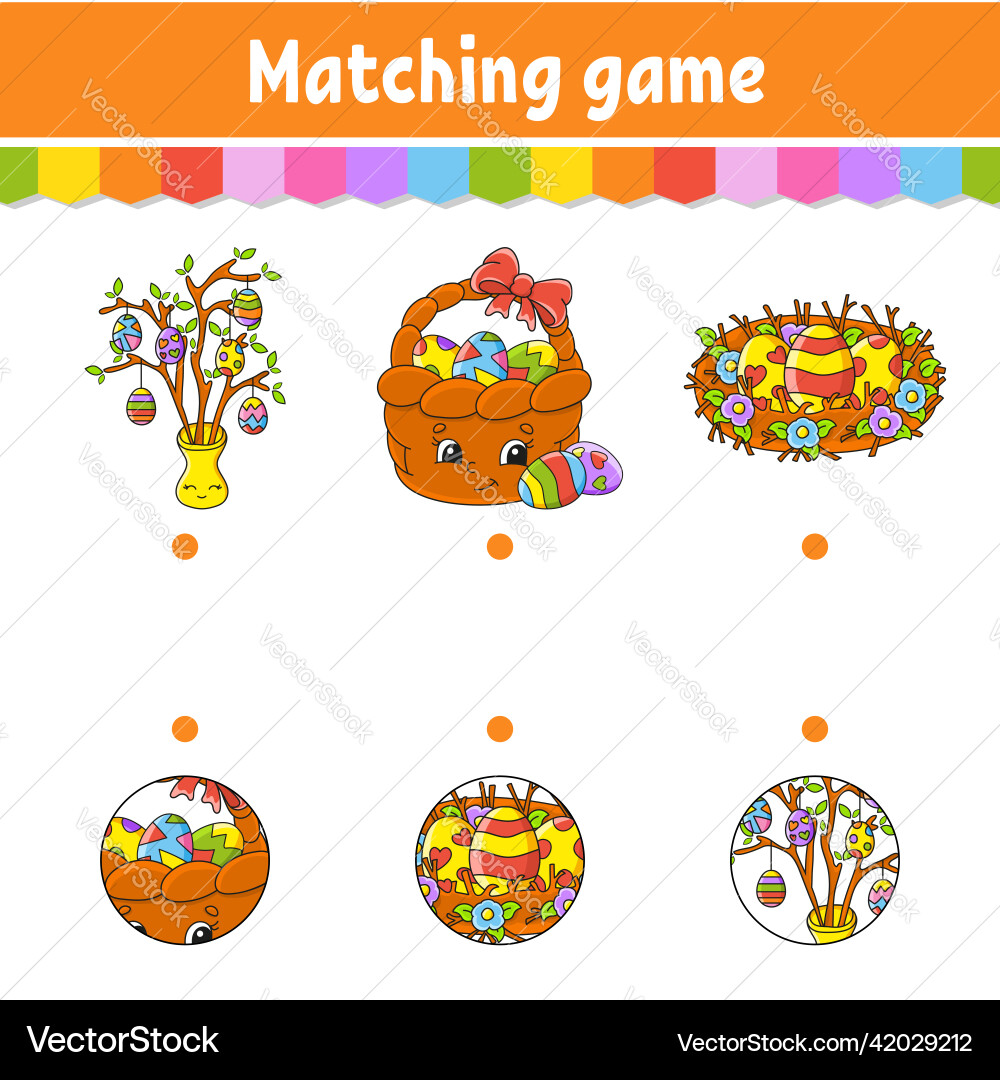 Matching game for kids education developing Vector Image