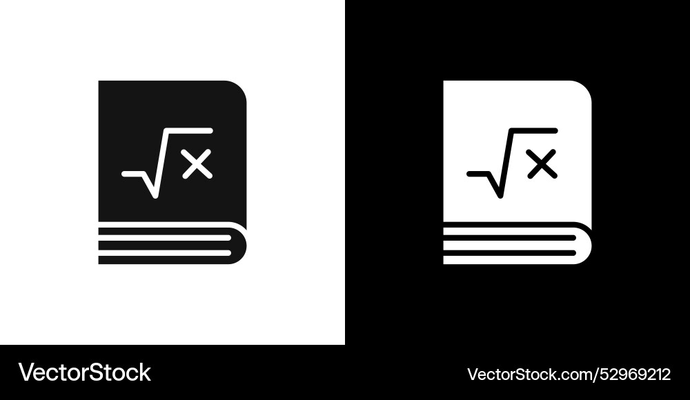 Maths book icon flat fill set collection Vector Image