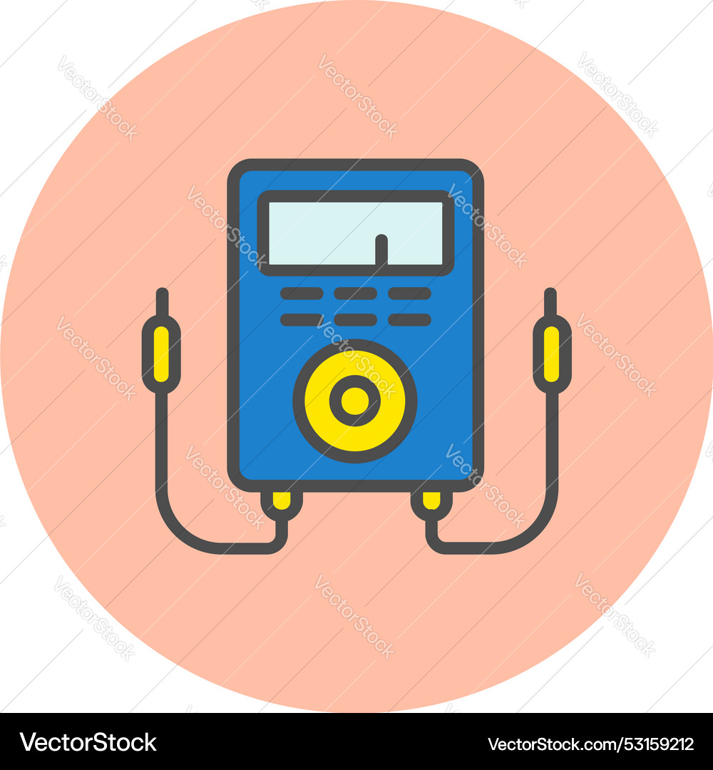 Multimeter line filled circle icon Royalty Free Vector Image