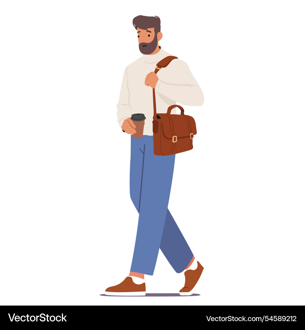 Office worker cartoon character carrying bag Vector Image