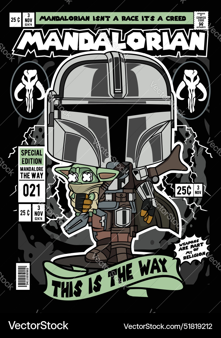 Pop art mandalorian Royalty Free Vector Image - VectorStock