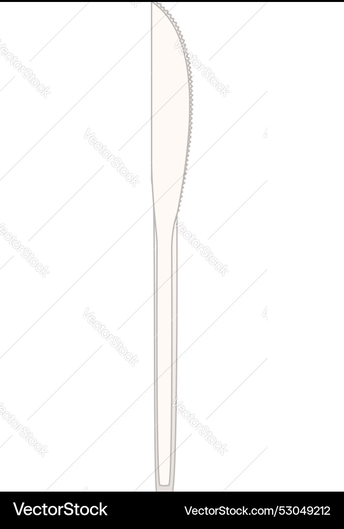Realistic plastic white knife cutlery side view Vector Image