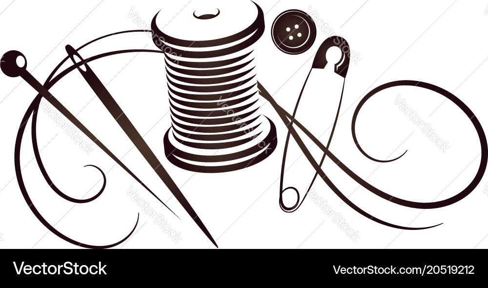 Sewing and cutting set Royalty Free Vector Image